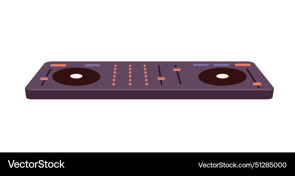 Dj console for electro disco concert disc jockey Vector Image