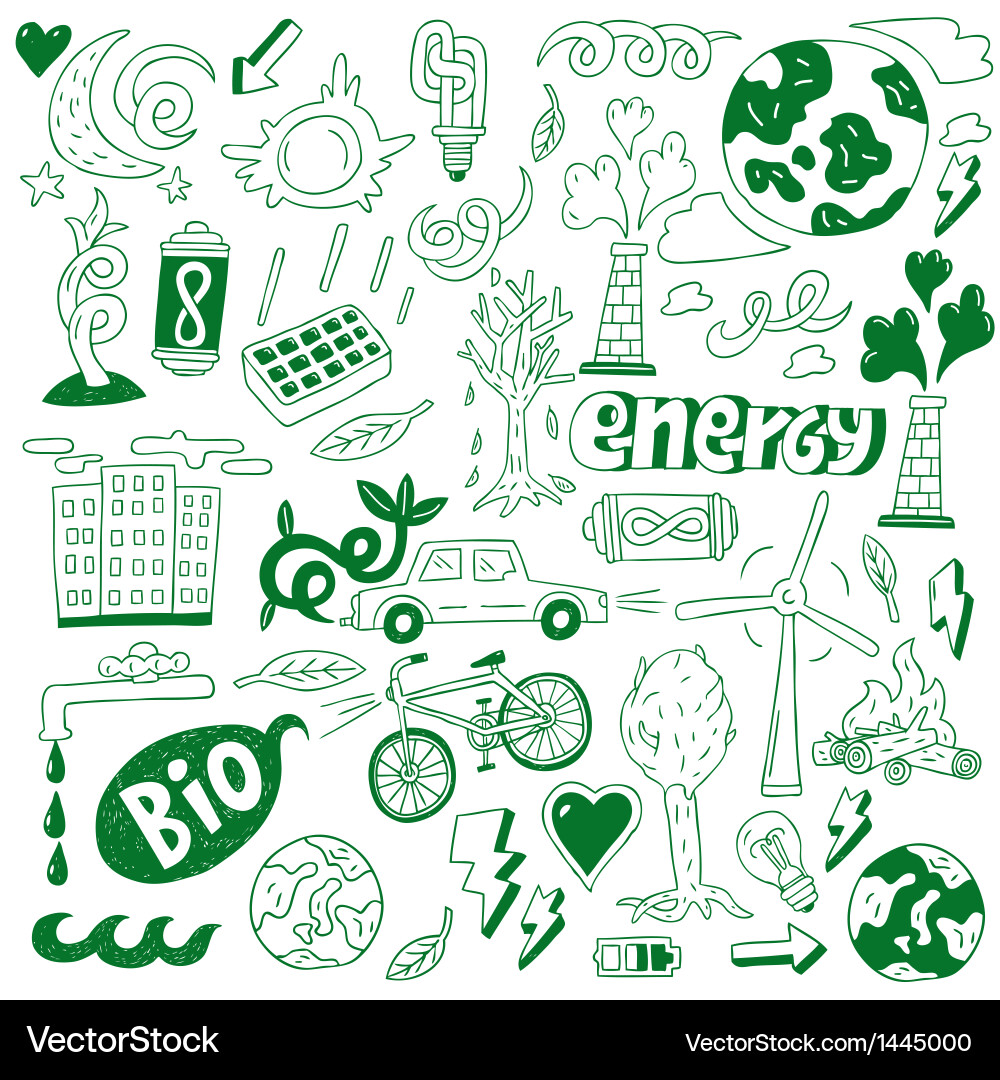 Eco Doodle Collection Royalty Free Vector Image