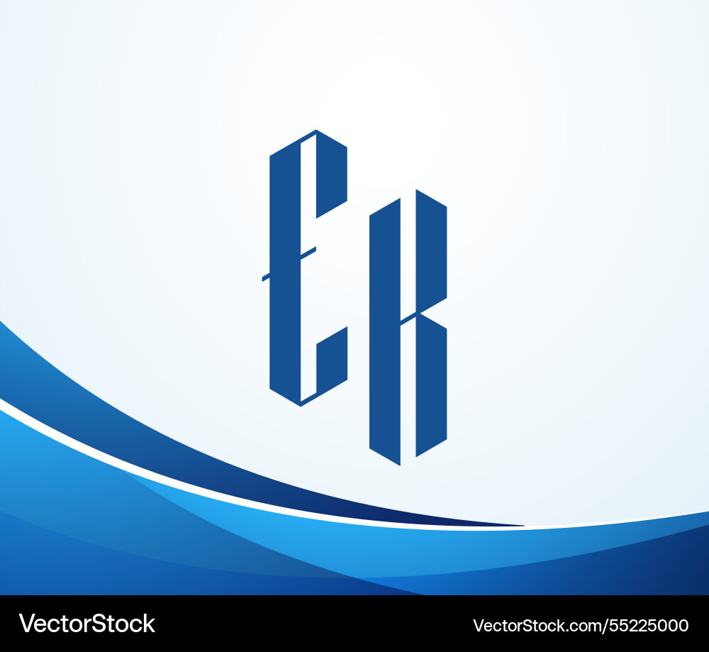 Ek alphabet letter logo design template elements Vector Image