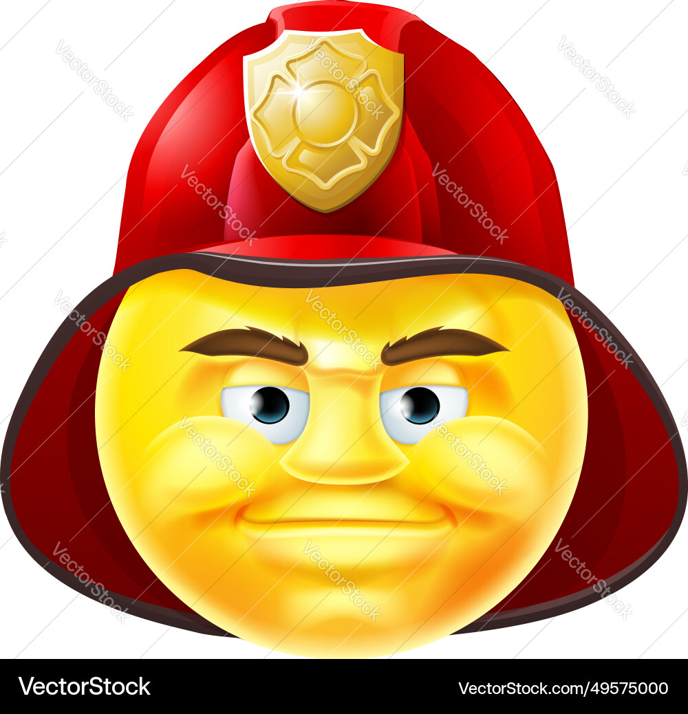 Fireman emoji emoticon Royalty Free Vector Image