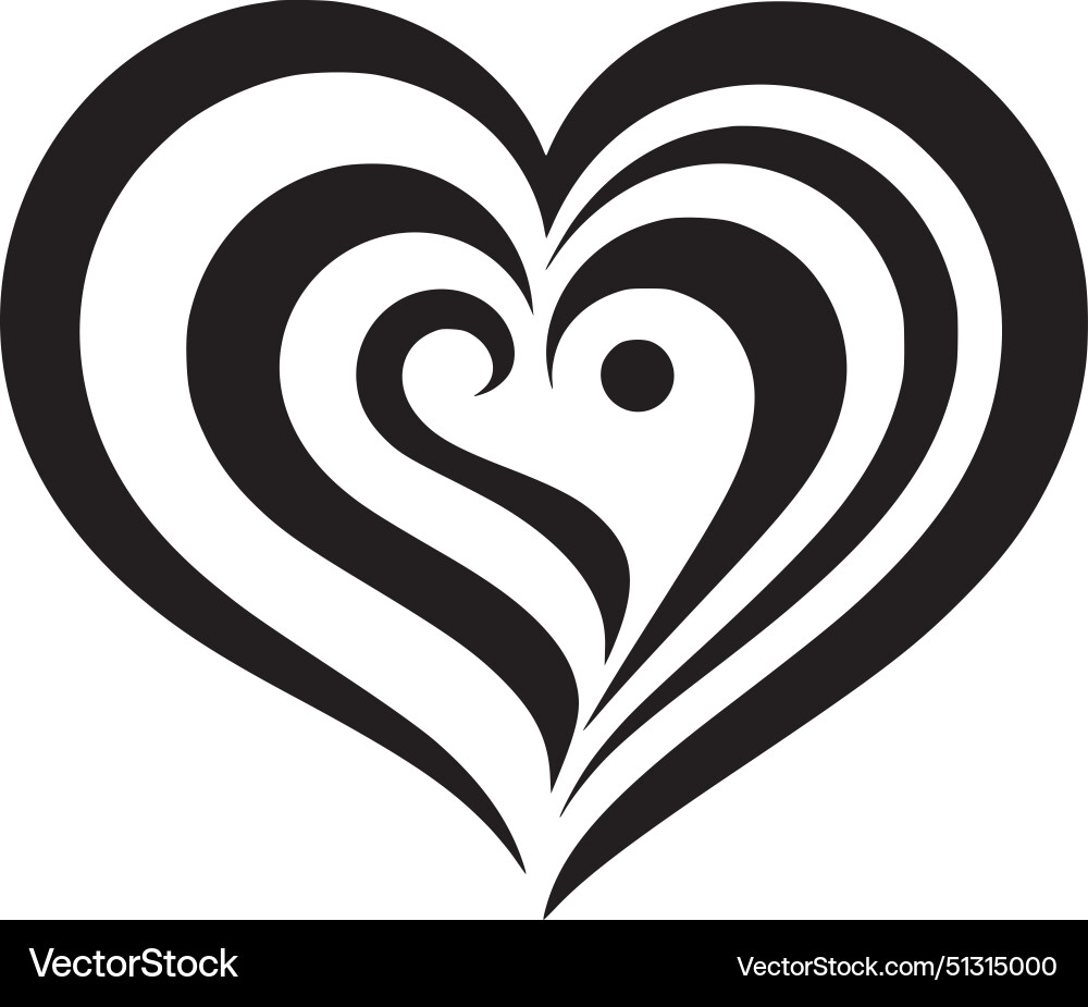 Heart - black and white Royalty Free Vector Image