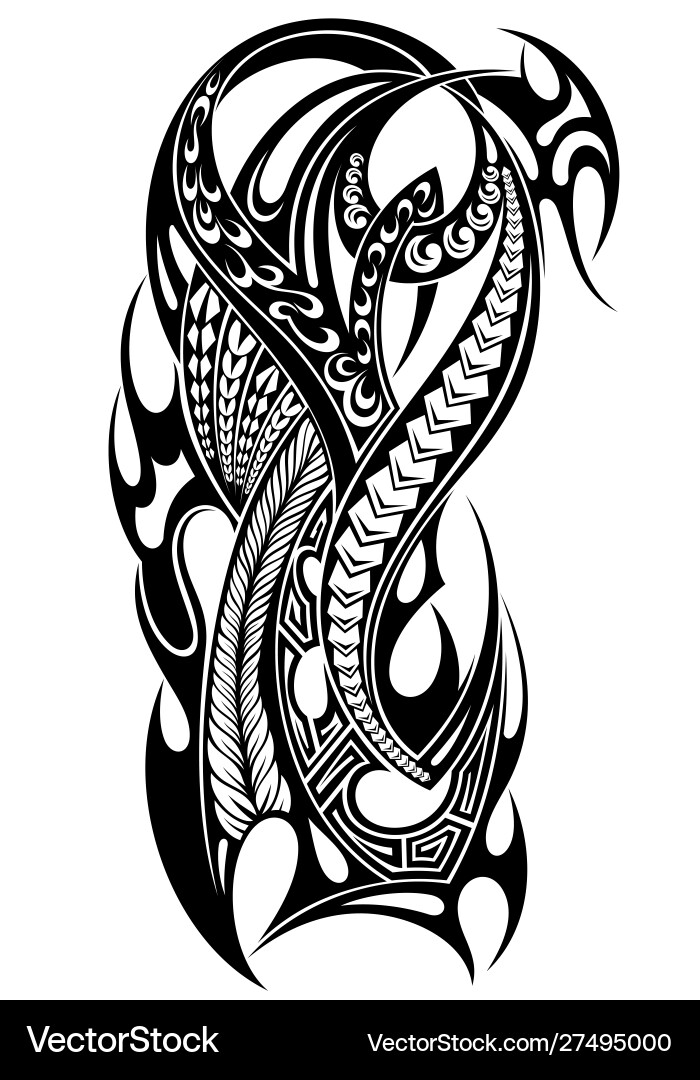 Intricate Polynesian Tribal Tattoo Royalty Free Vector Image