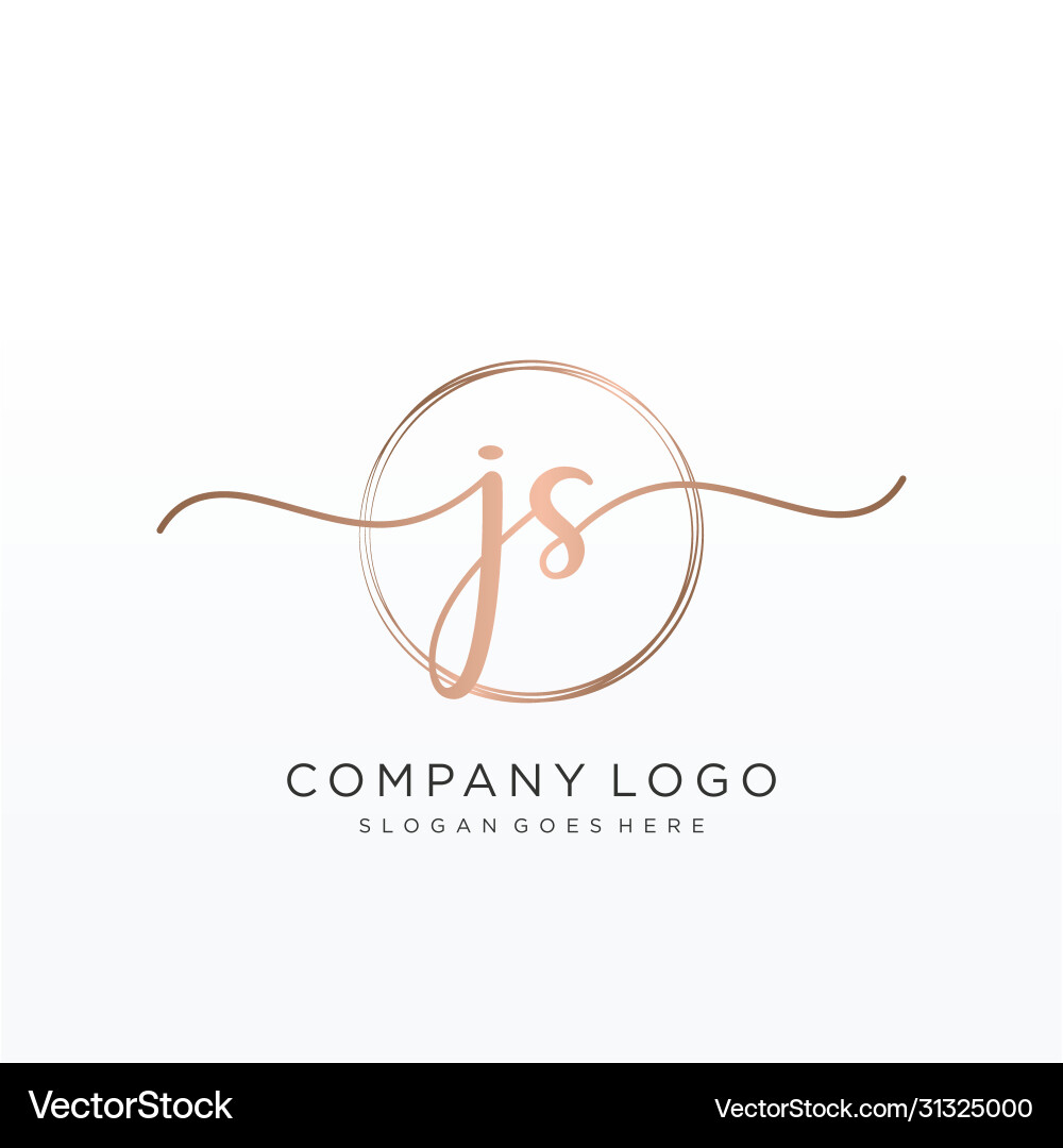 Js initial handwriting logo design Royalty Free Vector Image