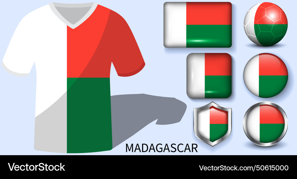 Madagascar flag collection Royalty Free Vector Image
