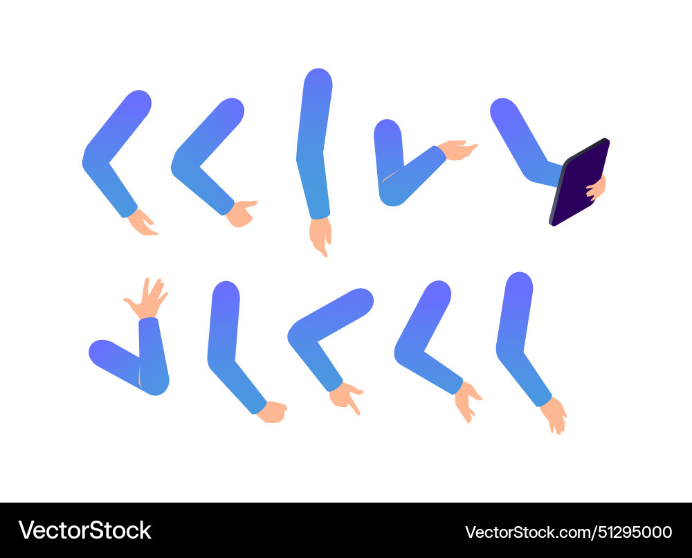 Multiple arms in various positions Royalty Free Vector Image