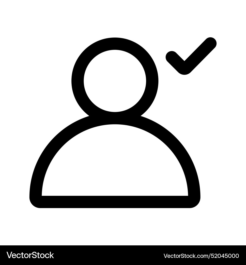 Profile check icon design in filled and outlined Vector Image