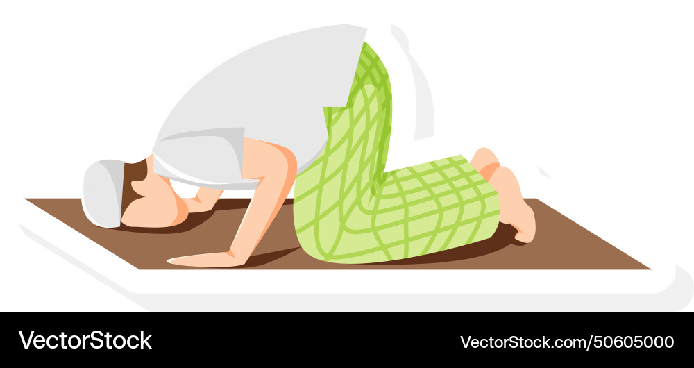 Prostrating people sticker Royalty Free Vector Image