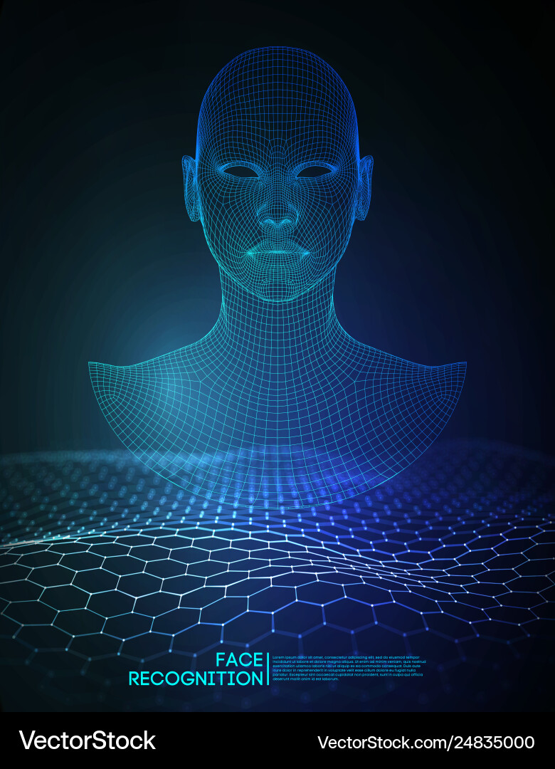 Robot blue eyes android with detailed iris Vector Image