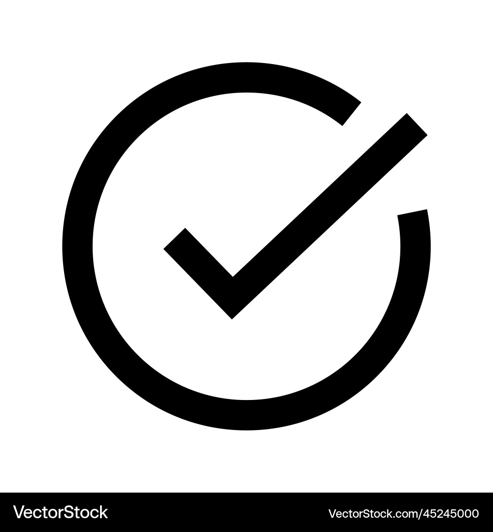 Round check mark symbol or tick Royalty Free Vector Image