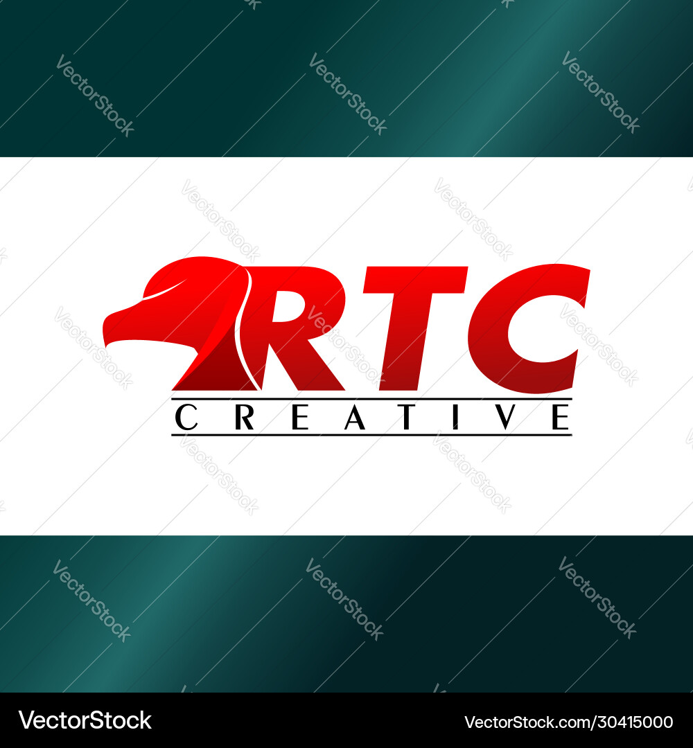 RTC Eagle Logo - Red & White Royalty Free Vector Image