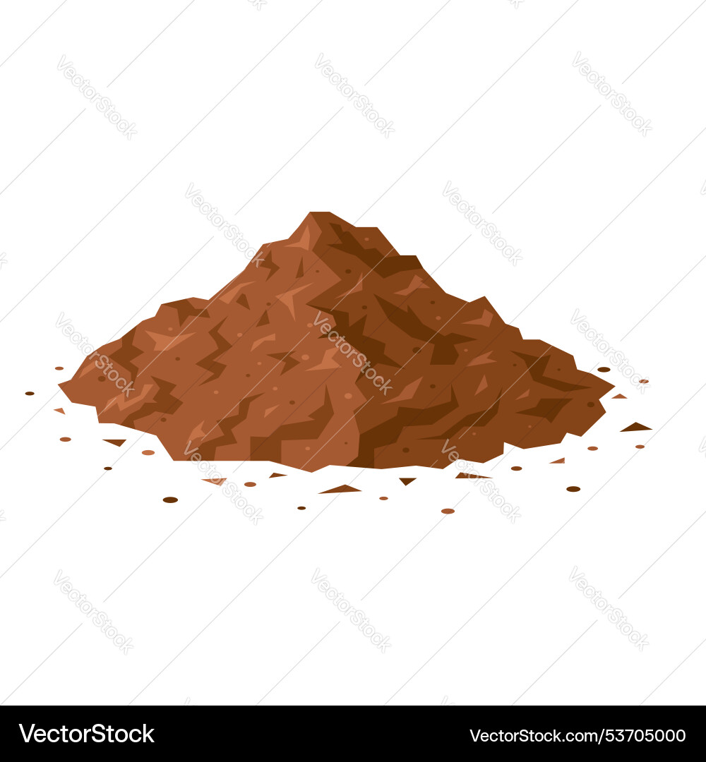 Soil pile cartoon icon Royalty Free Vector Image