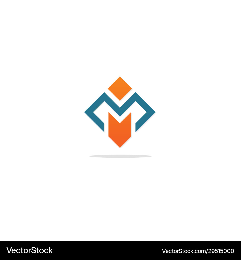 Square m initial business logo Royalty Free Vector Image