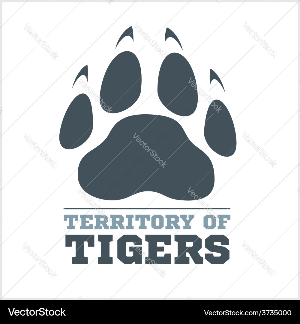 Tiger Footprint and Flame Royalty Free Vector Image