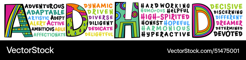 Adhd concept attention deficit hyperactivity Vector Image