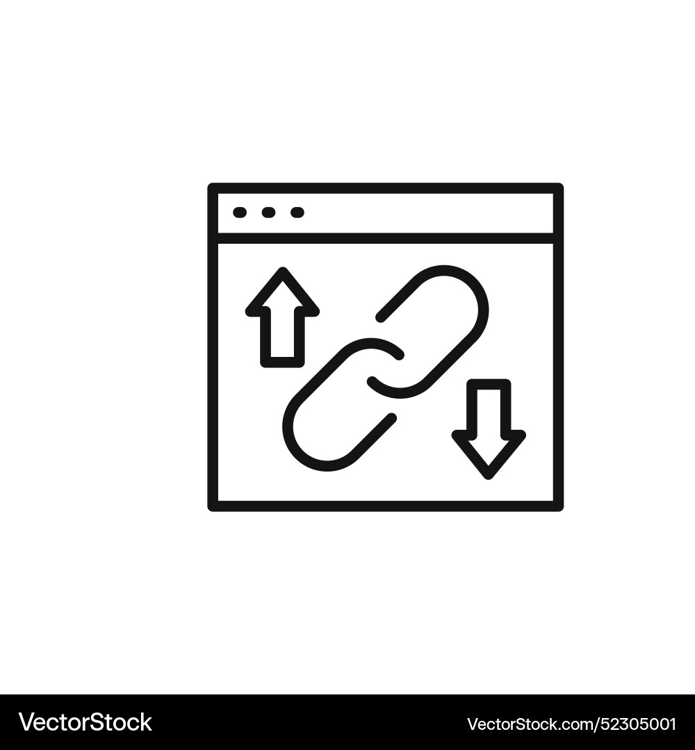 Backlink icon outline collection in black and on Vector Image