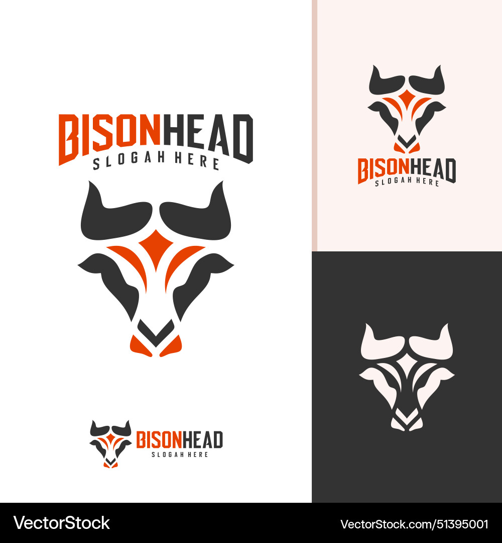 Bison logo template creative bison head logo Vector Image