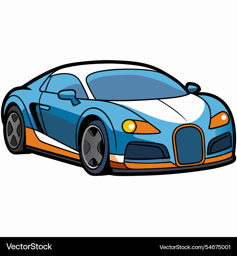 Bugatti car flat design Royalty Free Vector Image