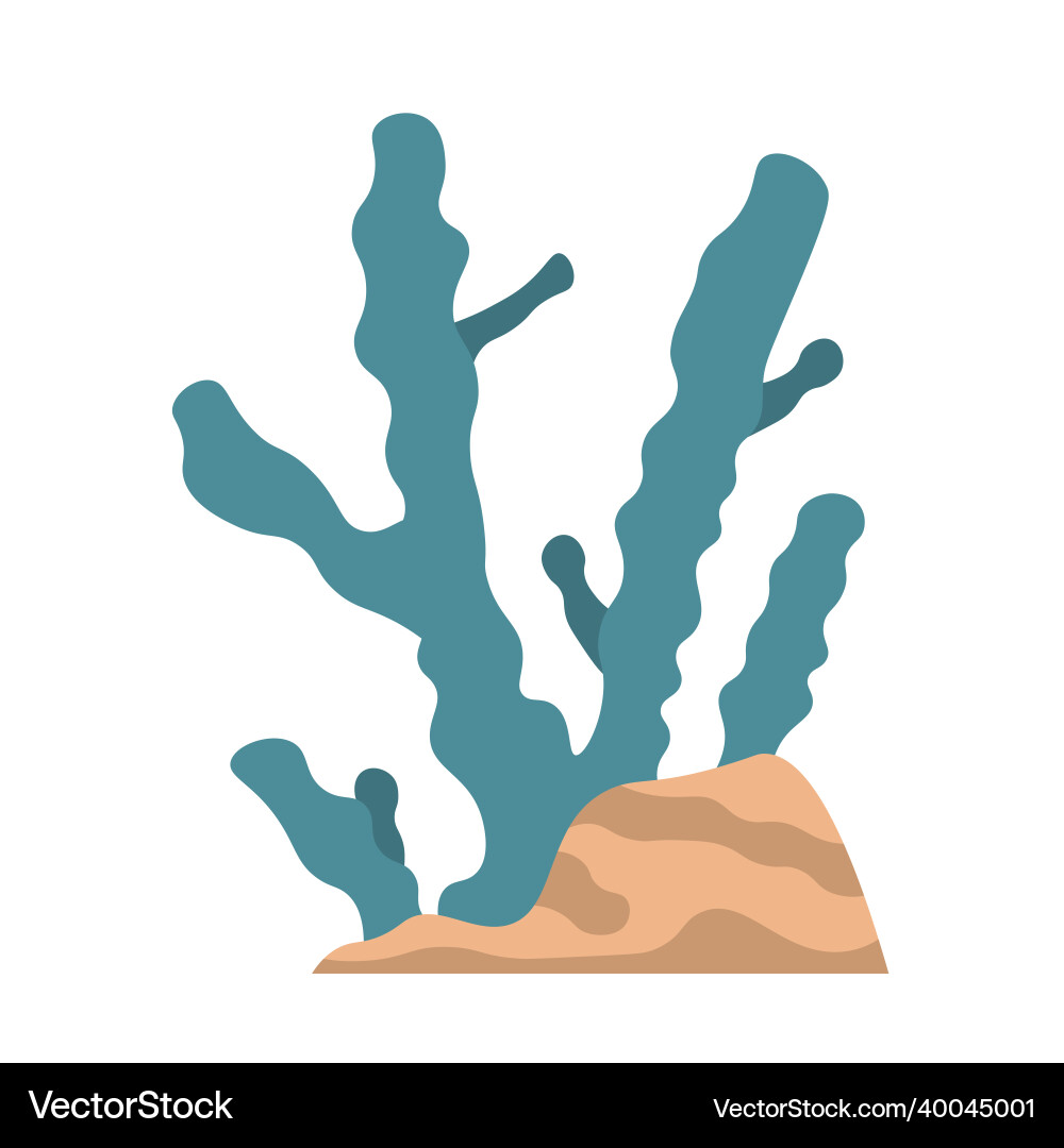 Cartoon algae doodle sea green plant grows Vector Image