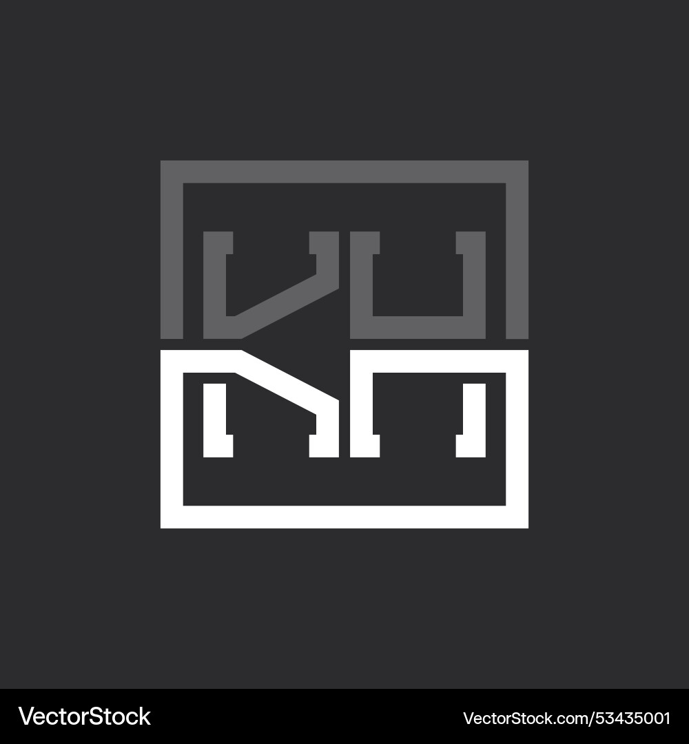 Creative modern minimalist kh letter logo design Vector Image