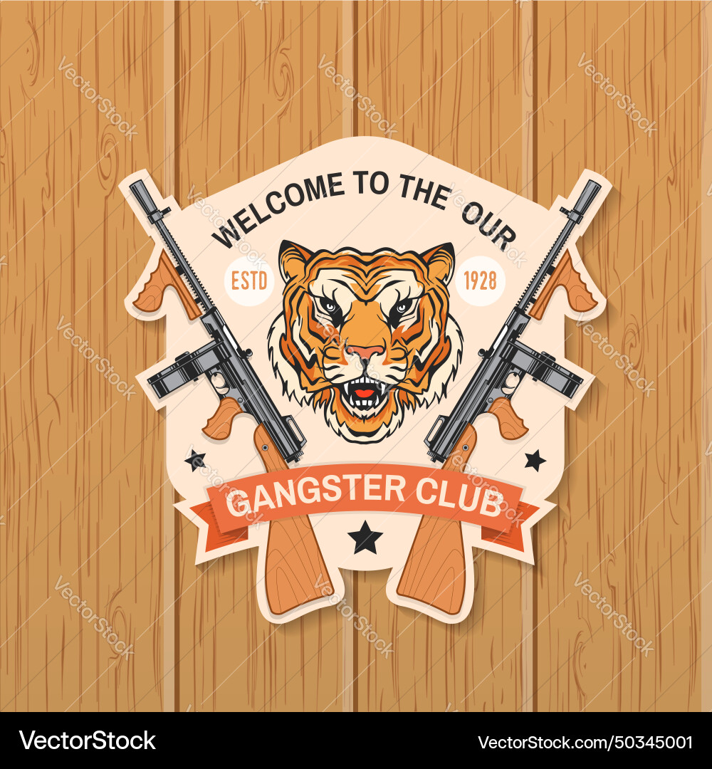 Gangster club patch sticker design Royalty Free Vector Image