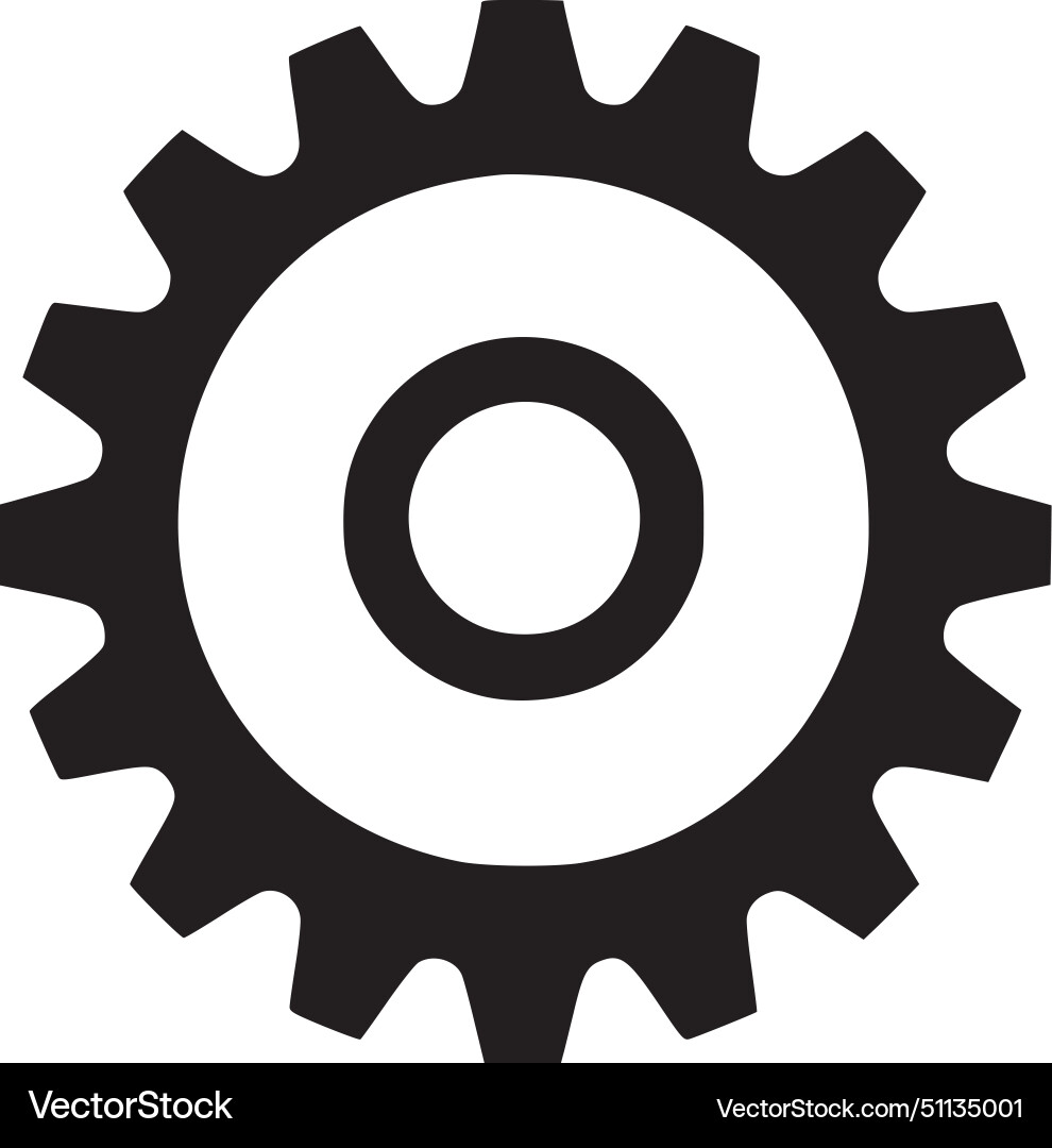 Gear - black and white isolated icon Royalty Free Vector