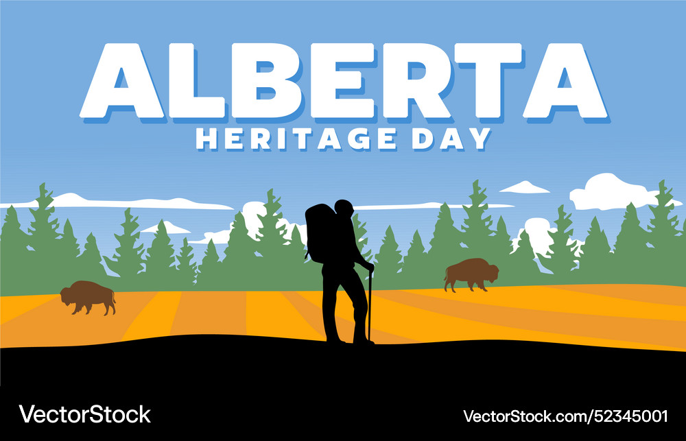 Happy alberta heritage day in canada Royalty Free Vector