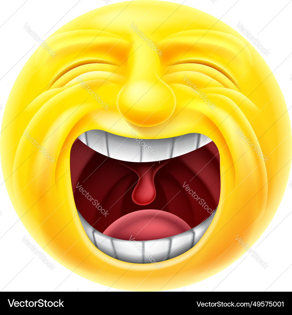 Screaming emoticon emoji Royalty Free Vector Image