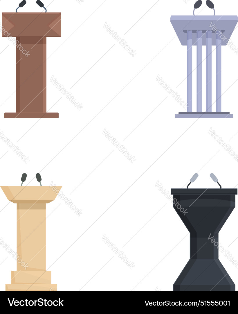 Set of four different podiums on white background Vector Image