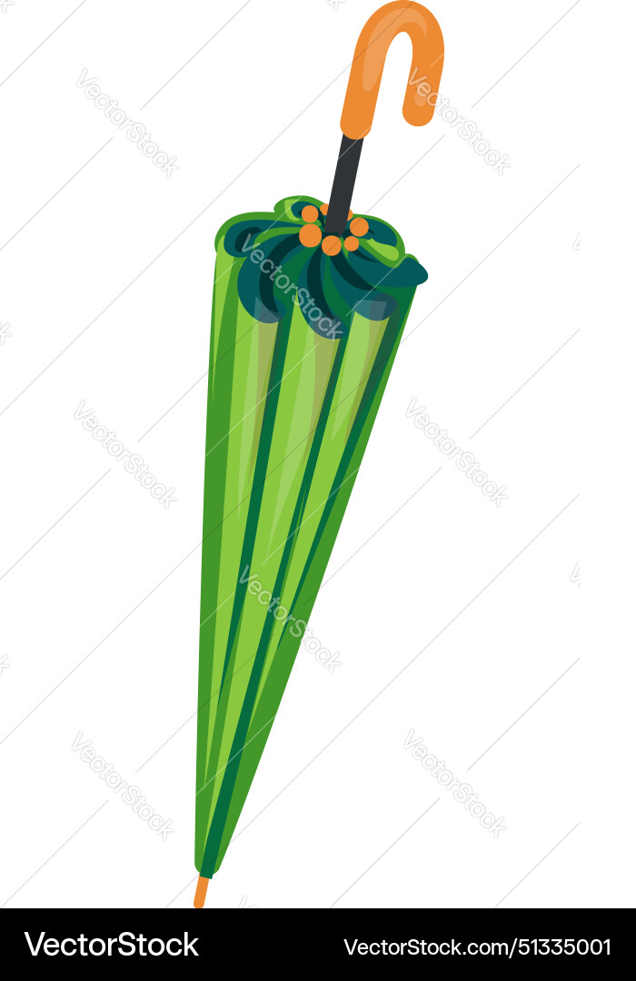 Vibrant green closed umbrella Royalty Free Vector Image