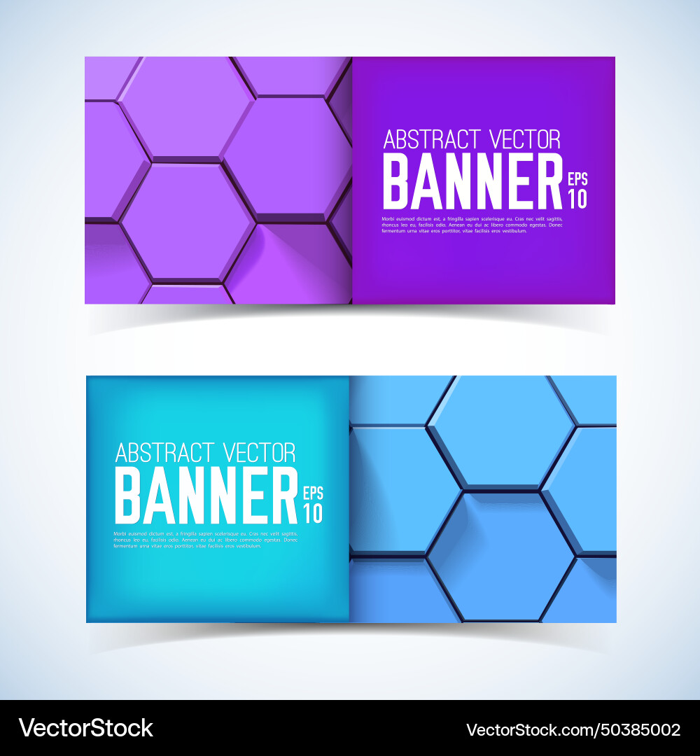 Abstract geometric horizontal banners Royalty Free Vector