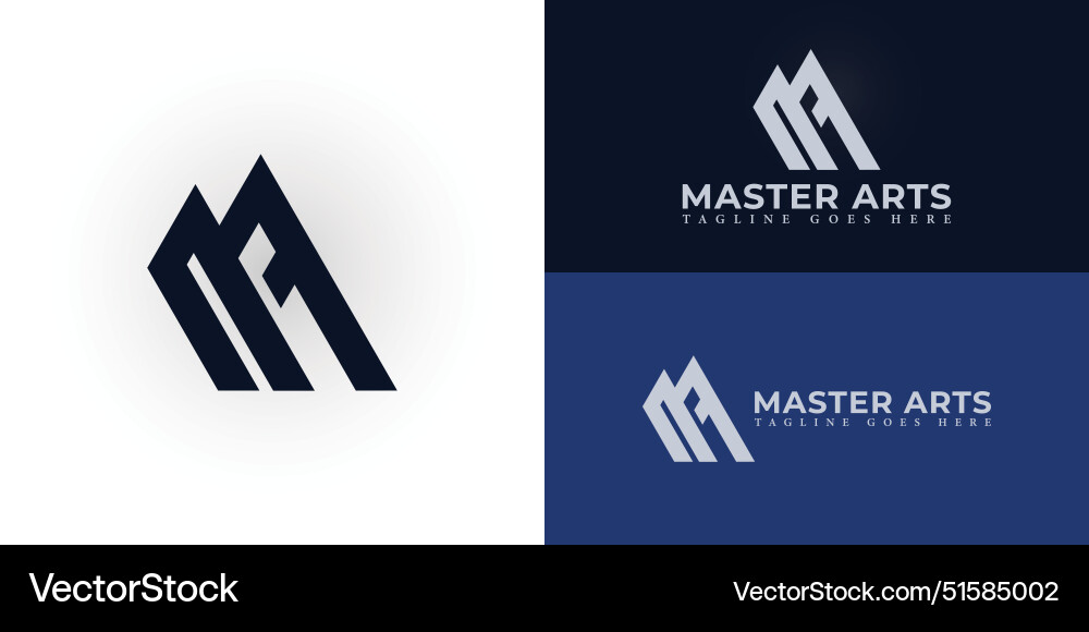 Abstract initial letters ma or am logo Royalty Free Vector