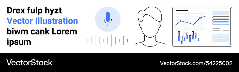 Ai voice control user avatar and data analytics Vector Image