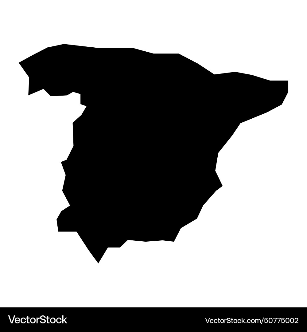 Black spain map on white background Royalty Free Vector
