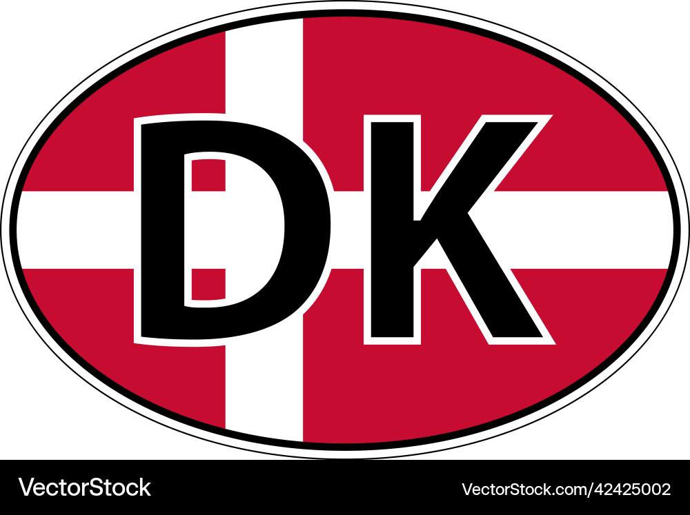 Denmark dk den flag label sticker car Royalty Free Vector
