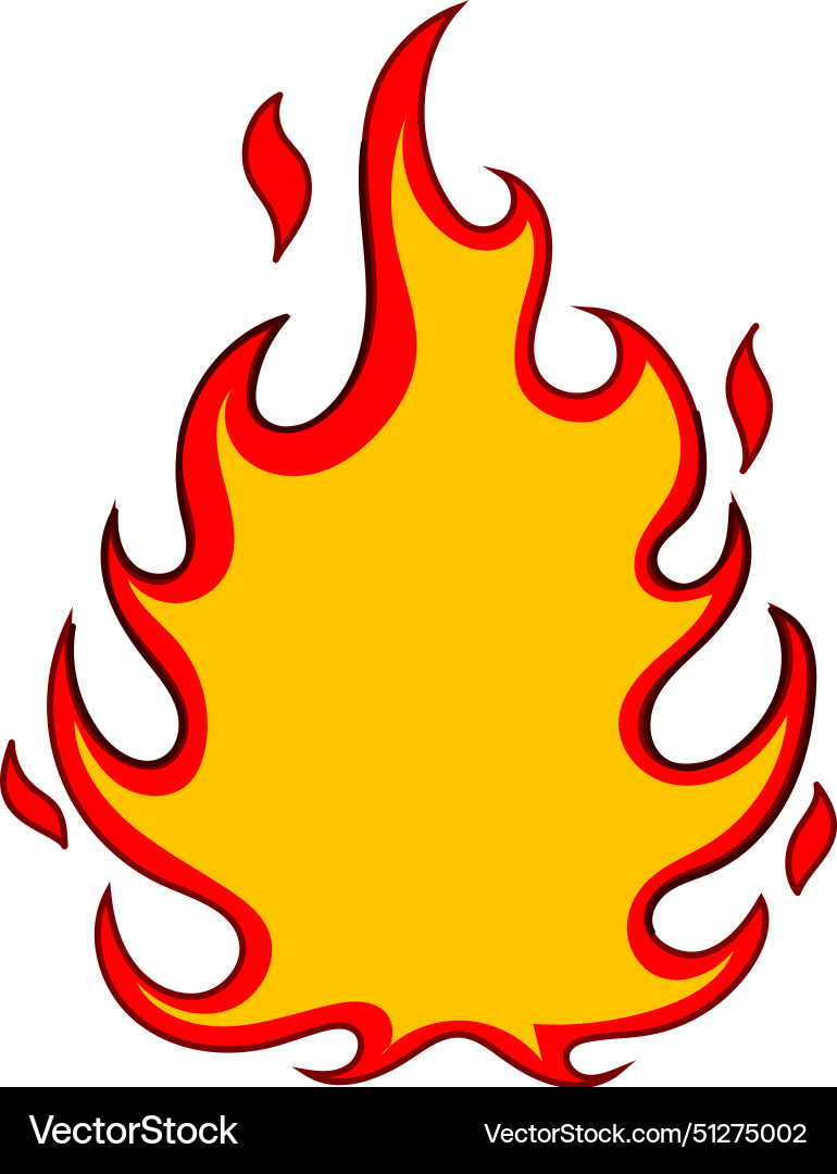 Fire flame decal cartoon Royalty Free Vector Image