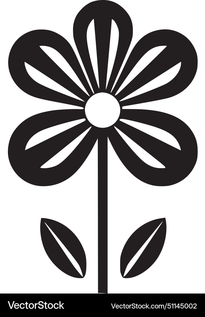 Flower - black and white isolated icon Royalty Free Vector