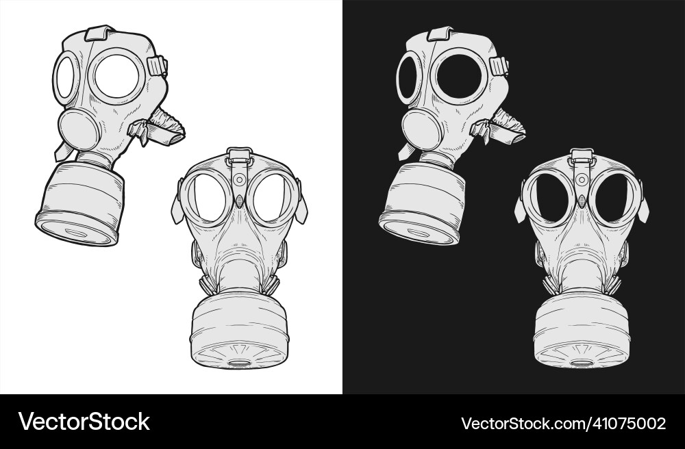 Hand drawn gask mask Royalty Free Vector Image