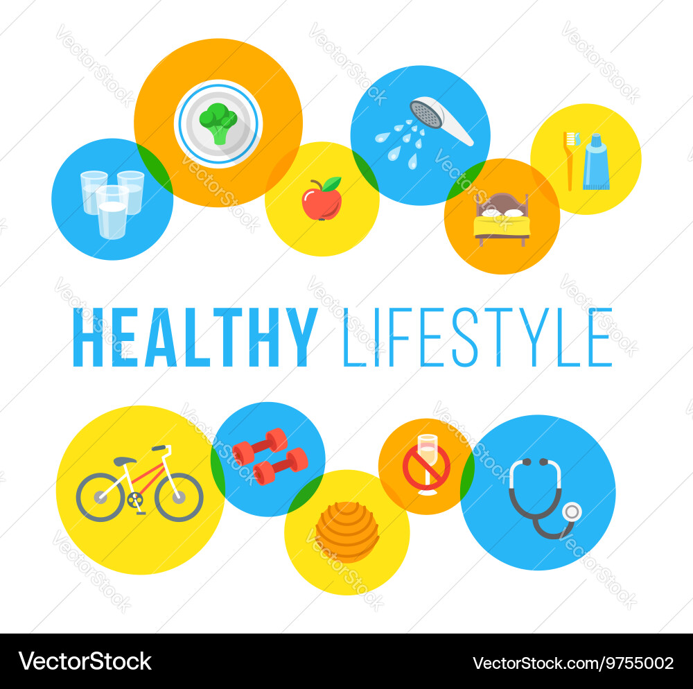 Healthy Lifestyle Icons Royalty Free Vector Image
