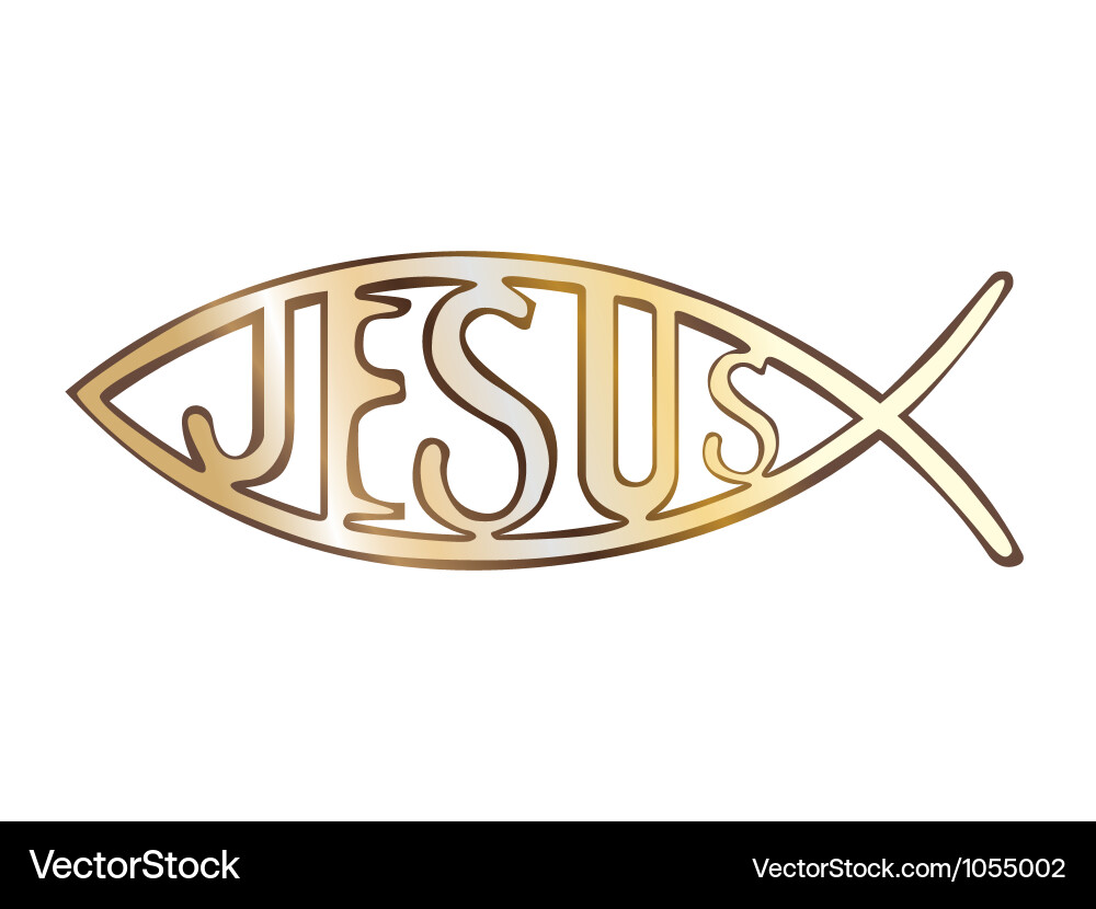 Ichthys - Christian Fish Symbol Royalty Free Vector Image