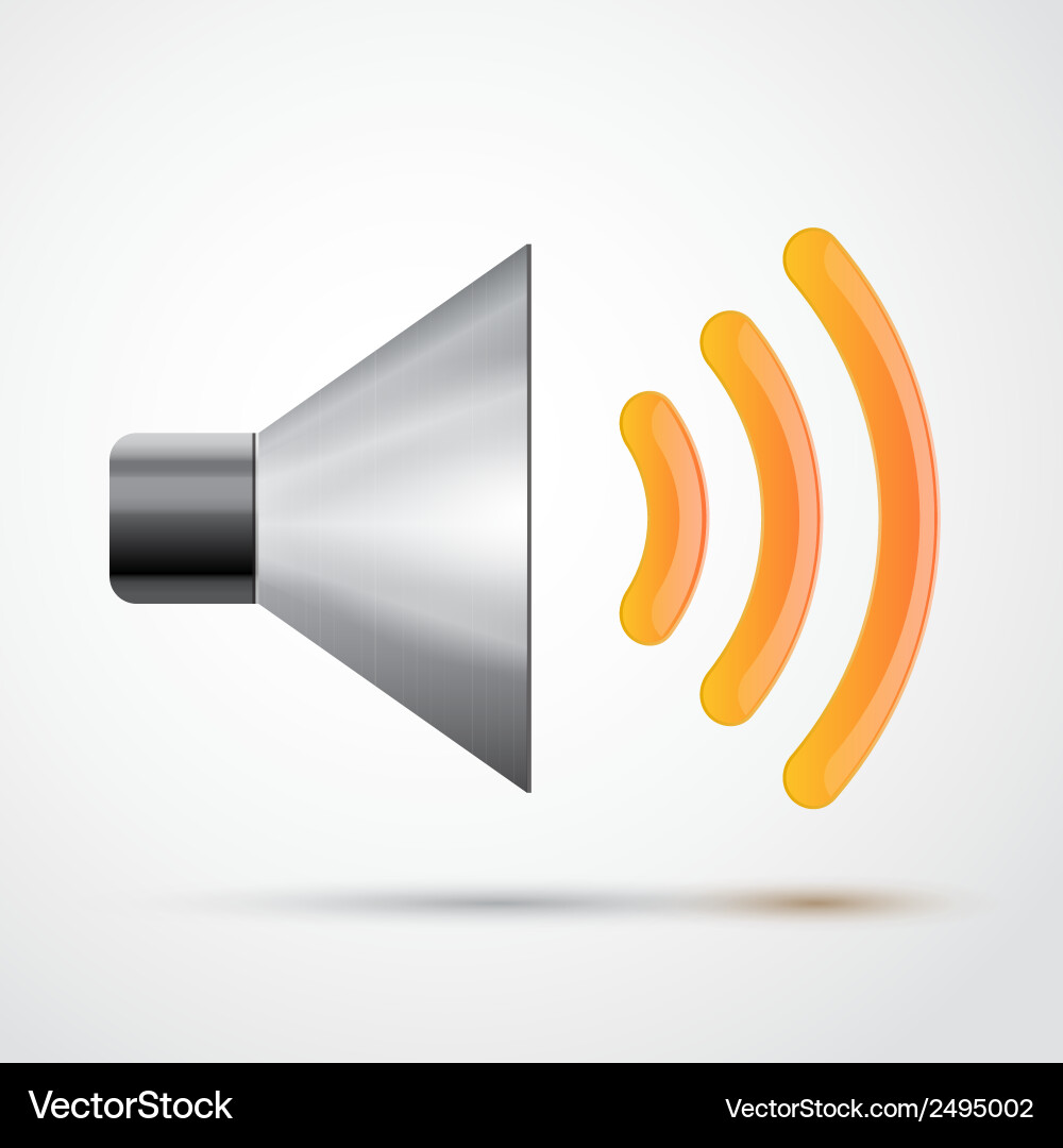 Metal loudspeaker isolated Royalty Free Vector Image