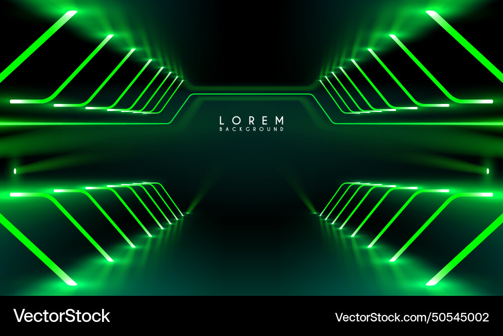 Neon green light lines background Royalty Free Vector Image