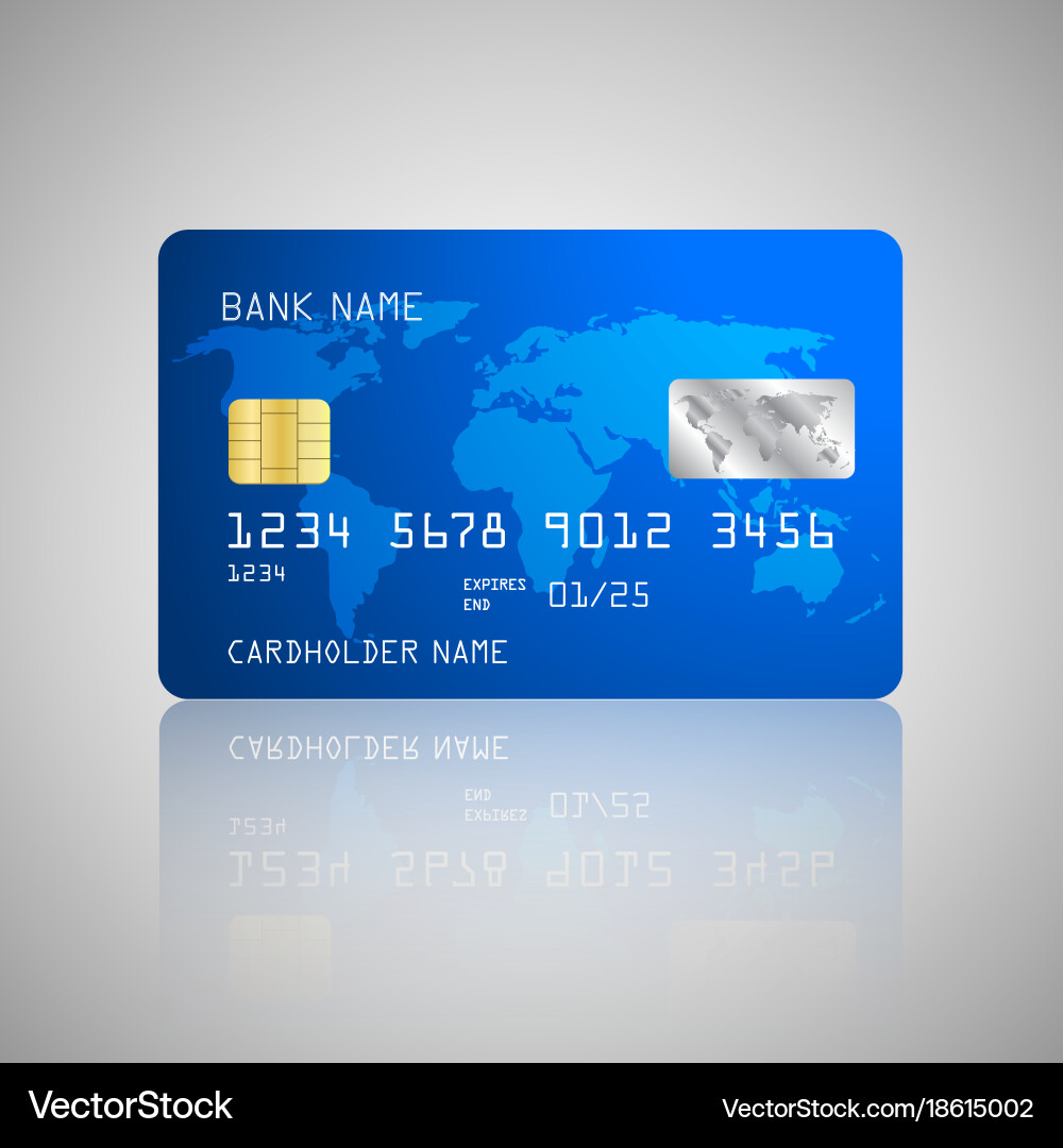 Realistic detailed credit card Royalty Free Vector Image