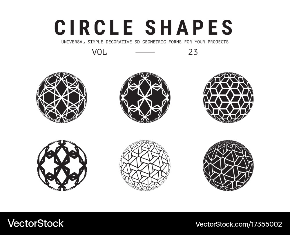 Universal circle shapes set Royalty Free Vector Image