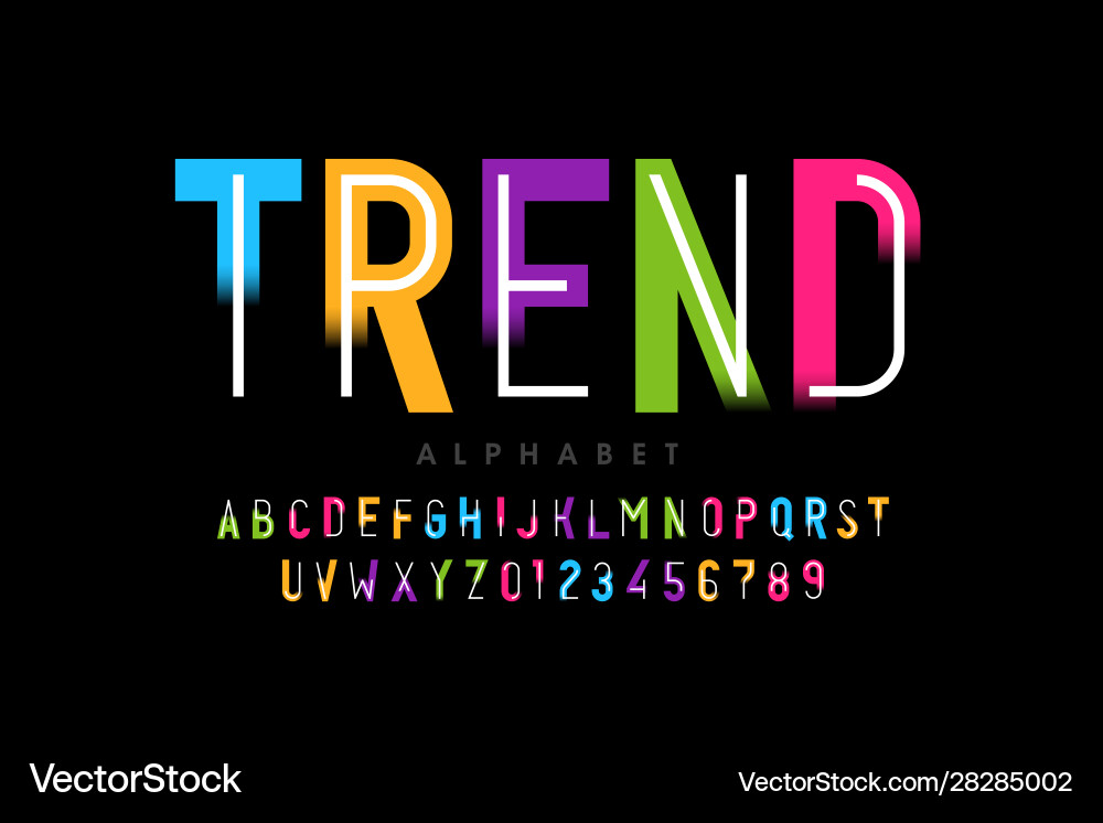 Vibrant Alphabet Font - Modern & Colorful Vector Image
