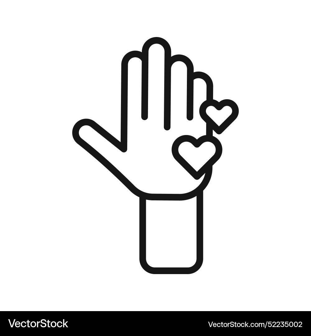 Volunteer icon black line art logo Royalty Free Vector Image