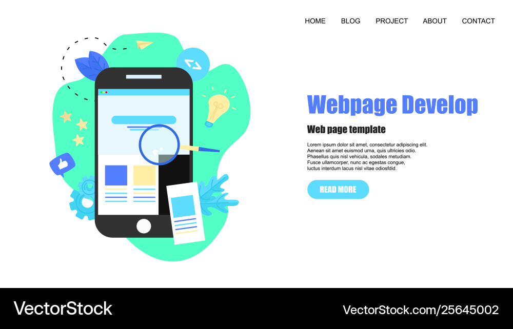 Webpage template creative development Royalty Free Vector