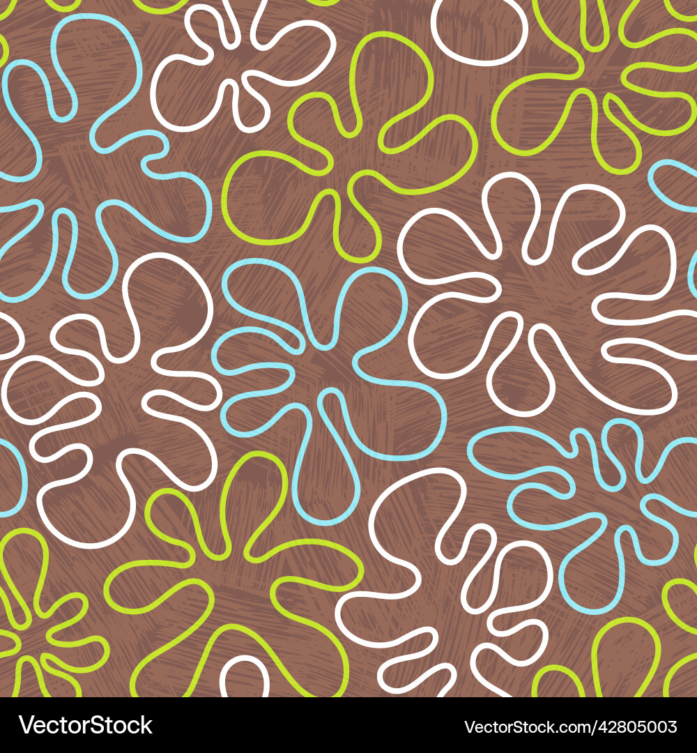 1960s Tiki Flower Pattern Royalty Free Vector Image