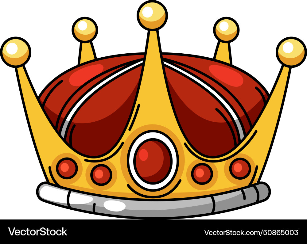 Colorful crown outline white on background Vector Image