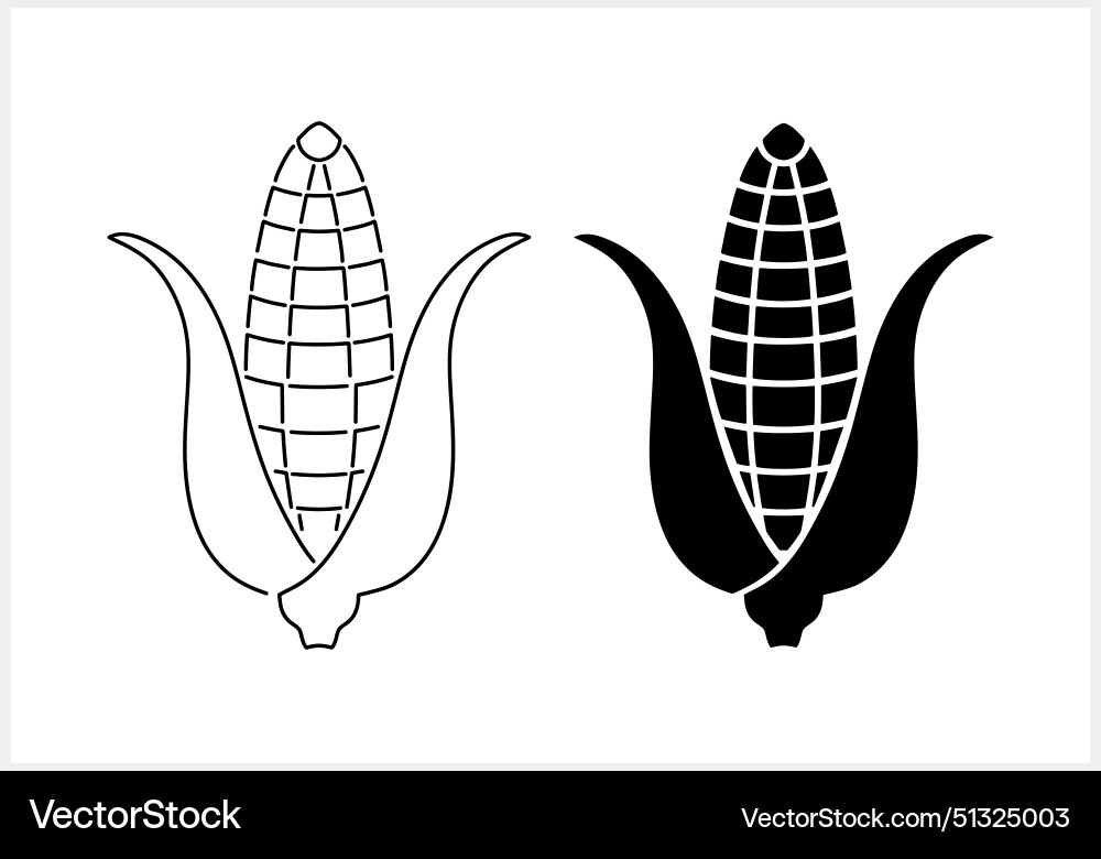 Doodle corn clipart isolated Royalty Free Vector Image