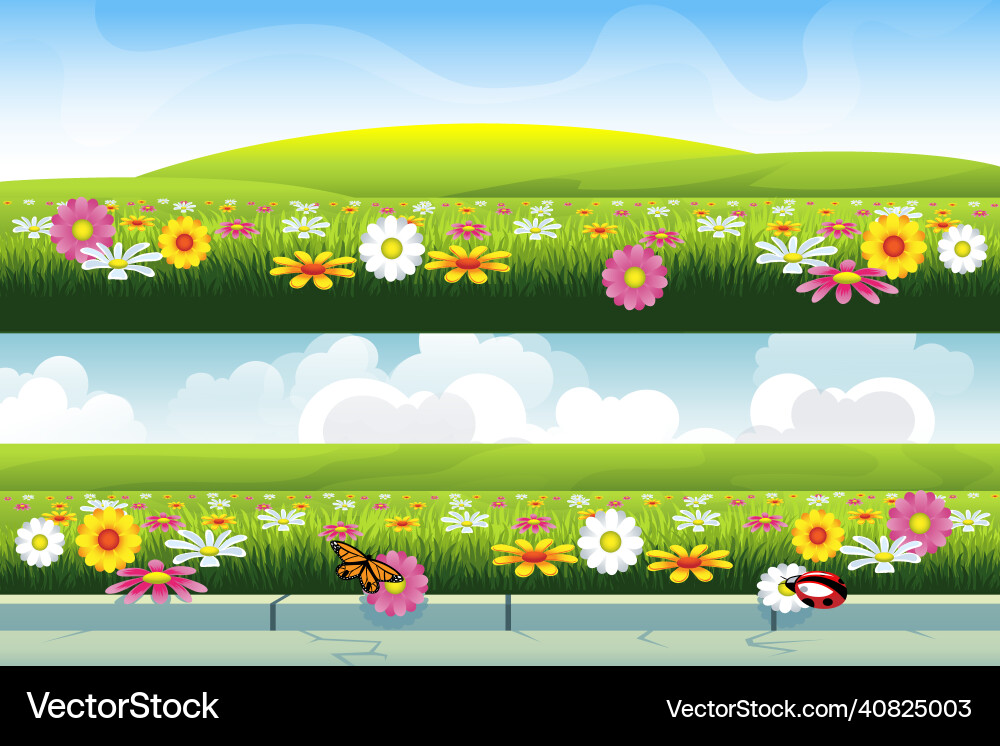 Flowers in the field Royalty Free Vector Image